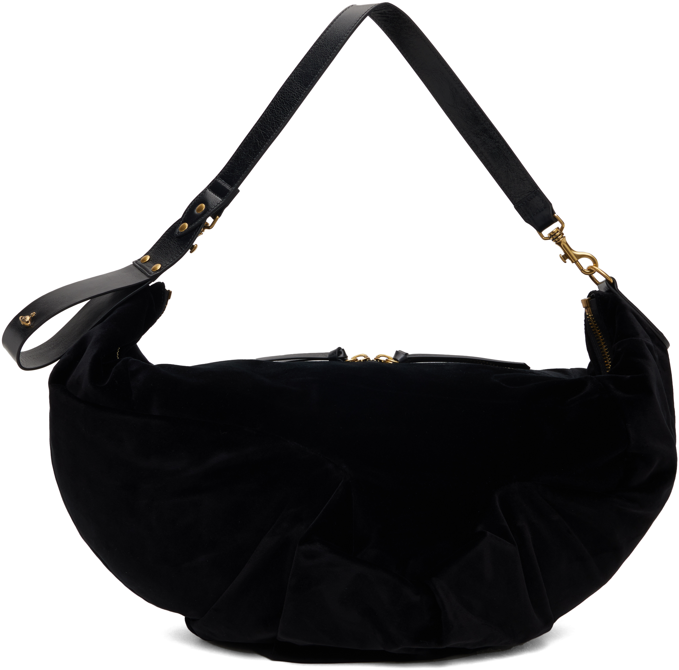 Vivienne Westwood: Black Large Agnes Shoulder Bag | SSENSE