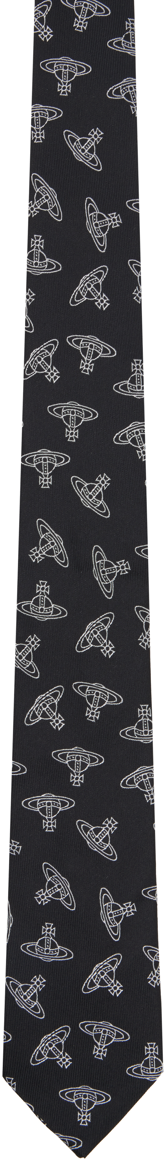 Black Anglo Orb Tie by Vivienne Westwood on Sale
