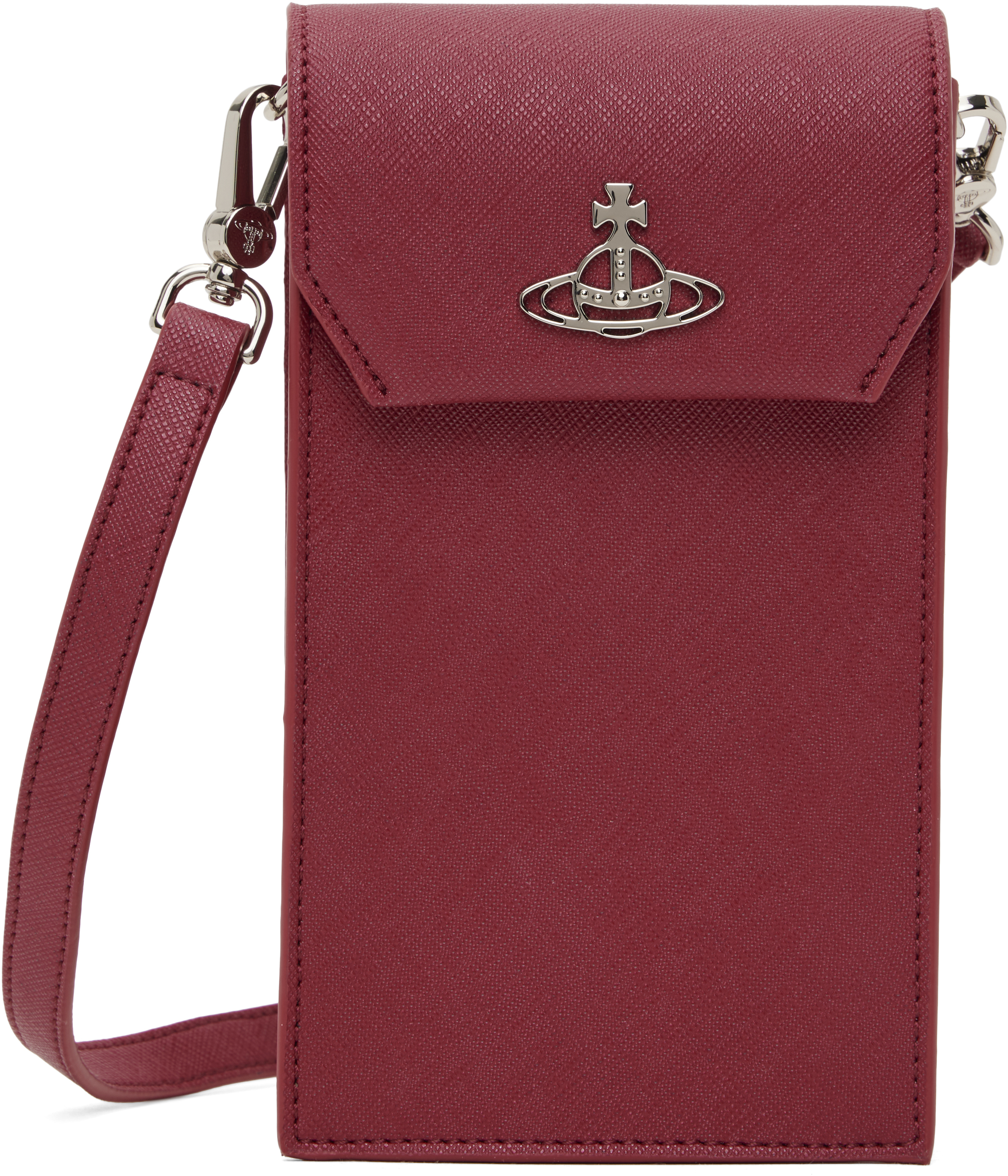 Burgundy Phone Pouch by Vivienne Westwood on Sale