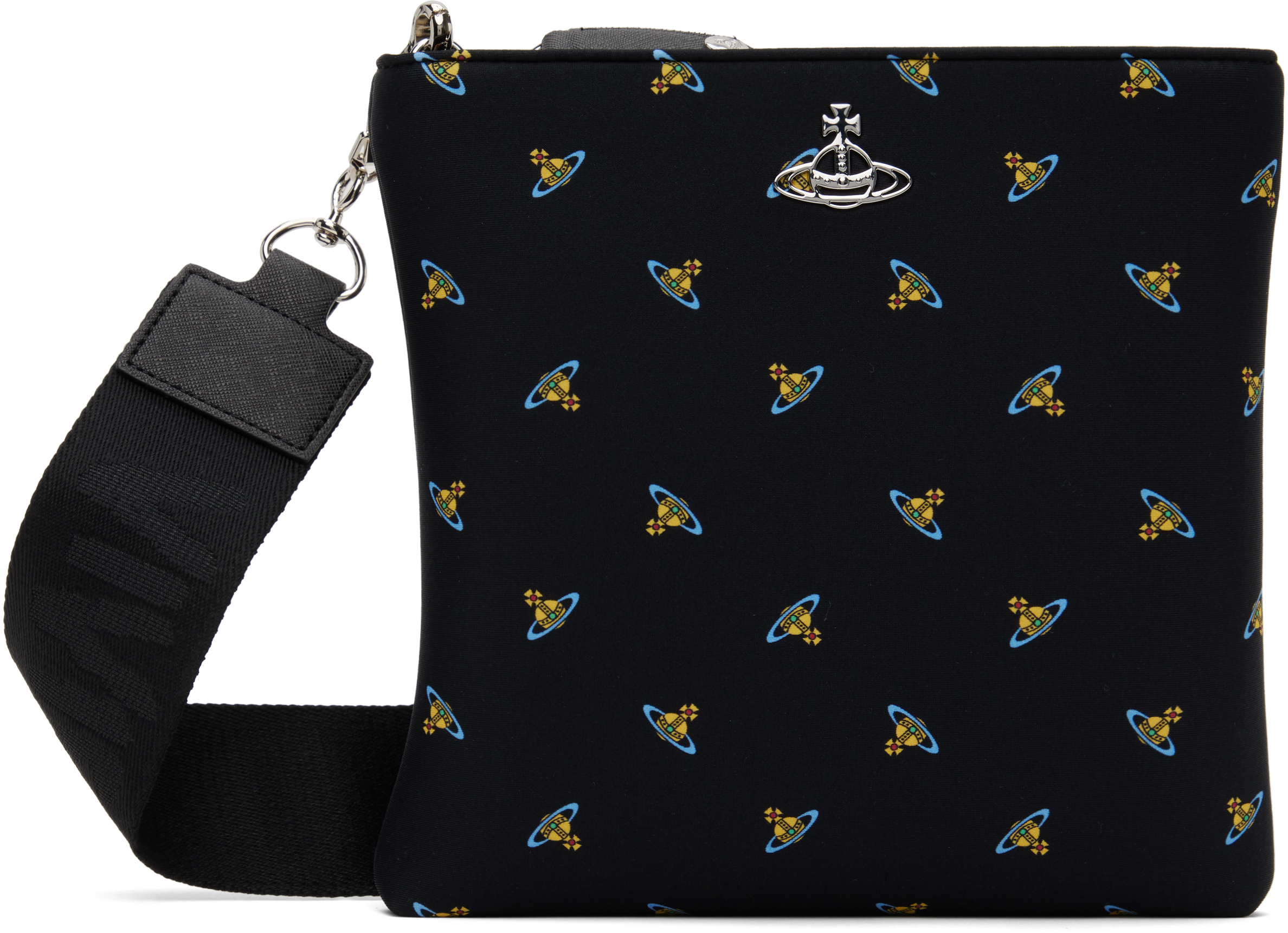 Vivienne Westwood: Black Squire Square Crossbody Pouch | SSENSE