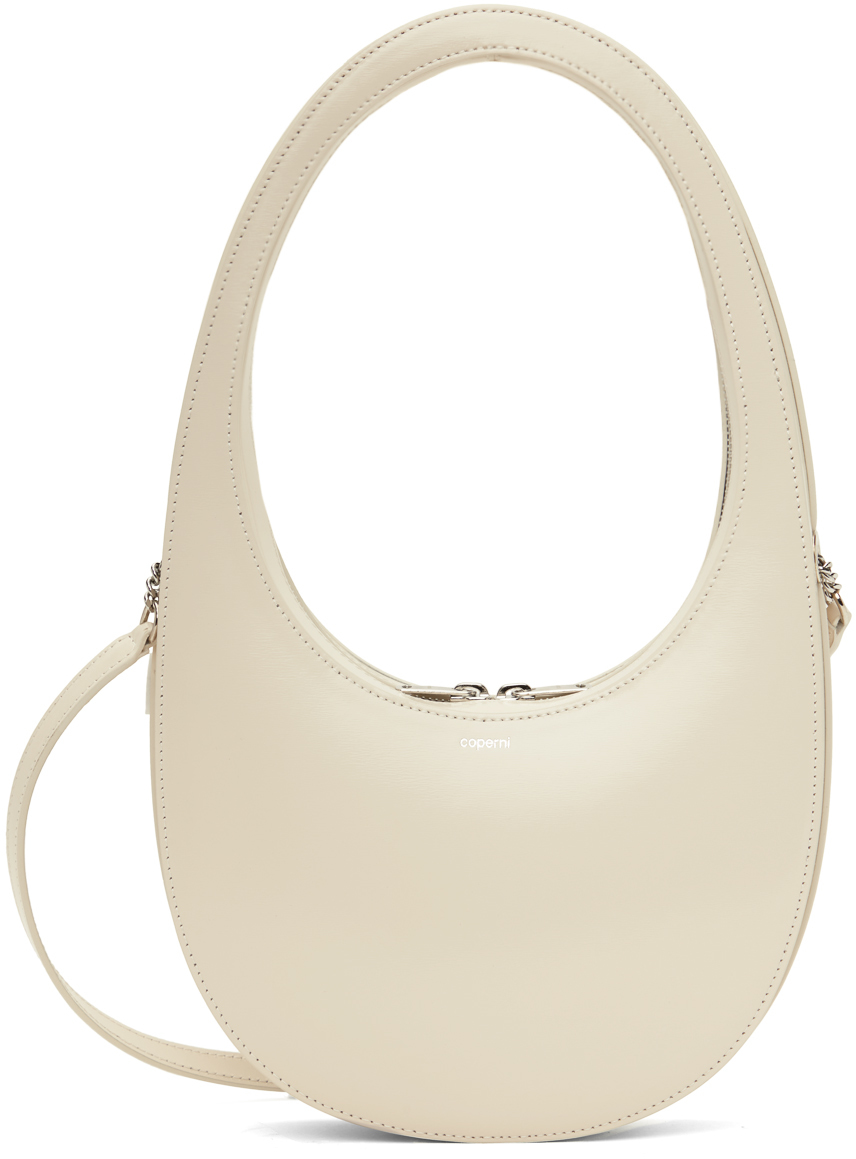 Coperni: Off-White Gloss Crossbody Swipe Bag | SSENSE