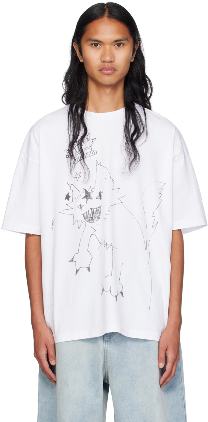 White Monster T-Shirt by We11done on Sale
