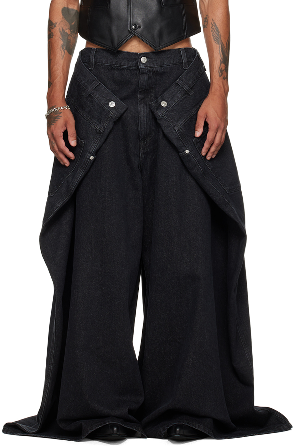 LU'U DAN: Black CLOT Edition MAXI X MAXI X MAXI Jeans | SSENSE Canada