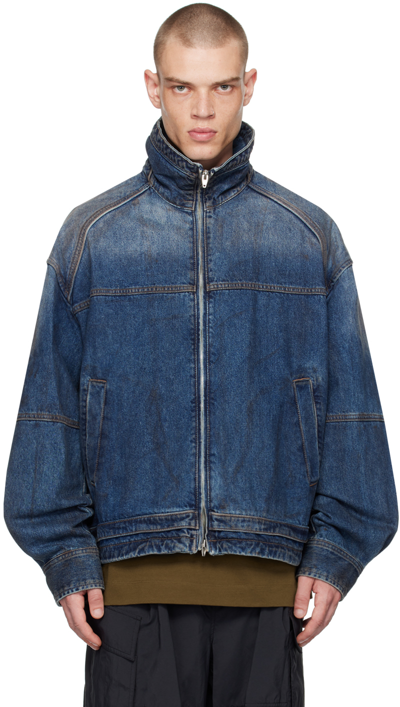 Juun.J: Indigo Zip Denim Jacket | SSENSE
