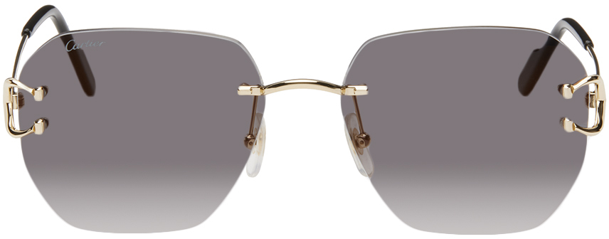 Cartier Gold Classic C De Cartier Sunglasses Ssense