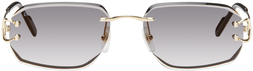 Cartier: Gold & Gray 'Signature C de Cartier' CT0468S Sunglasses ...