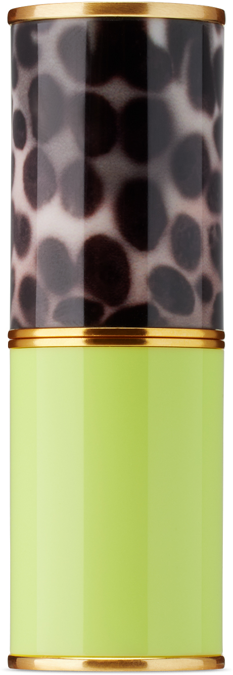 Taupe & Yellow Neon Print Refillable Lipstick Case by Dries Van Noten ...