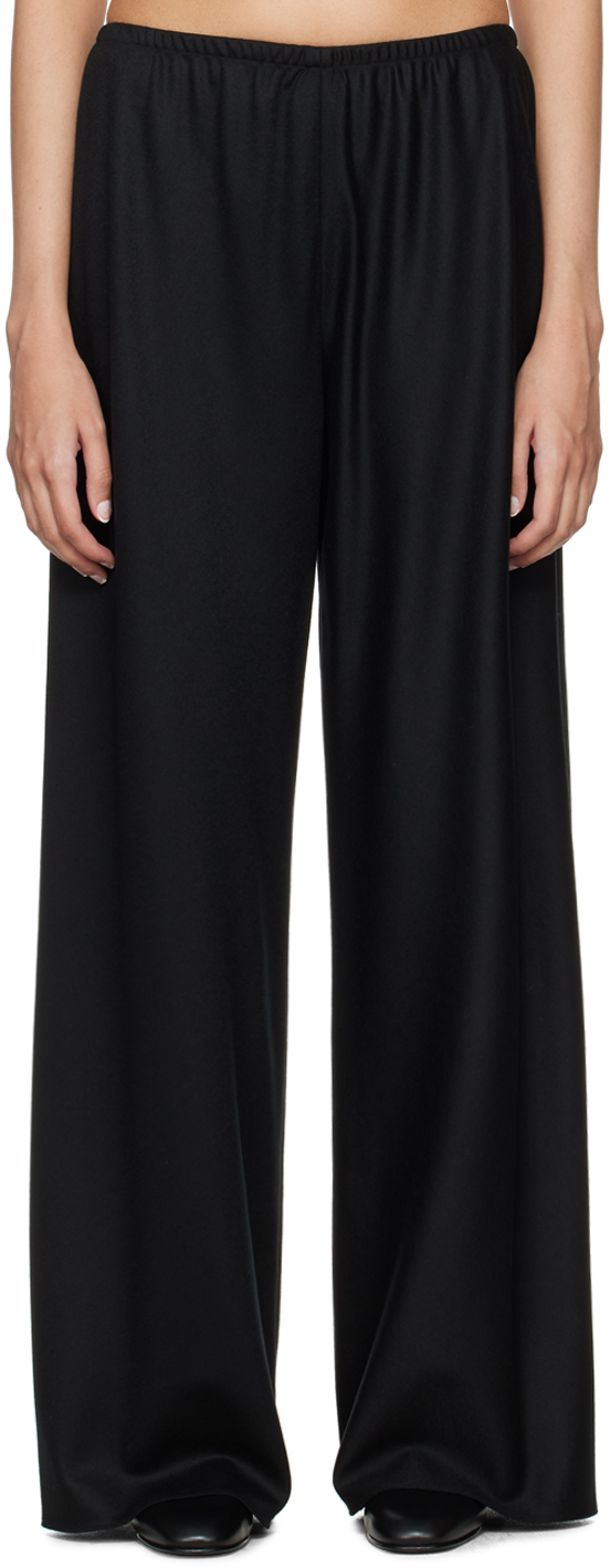 The Row: Black Gala Trousers | SSENSE The Row: Black Gala Trousers | SSENSE