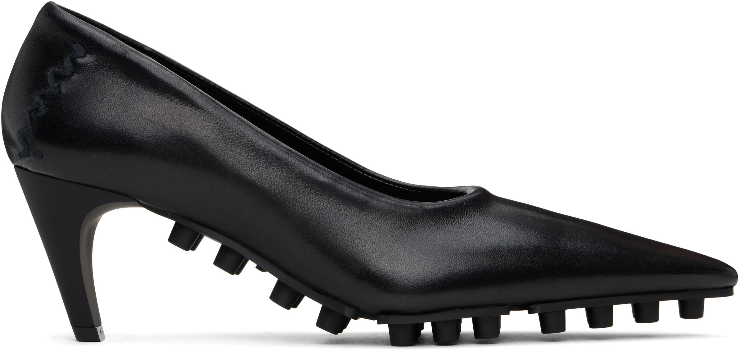 Marni: Black Nappa Spike Heels | SSENSE
