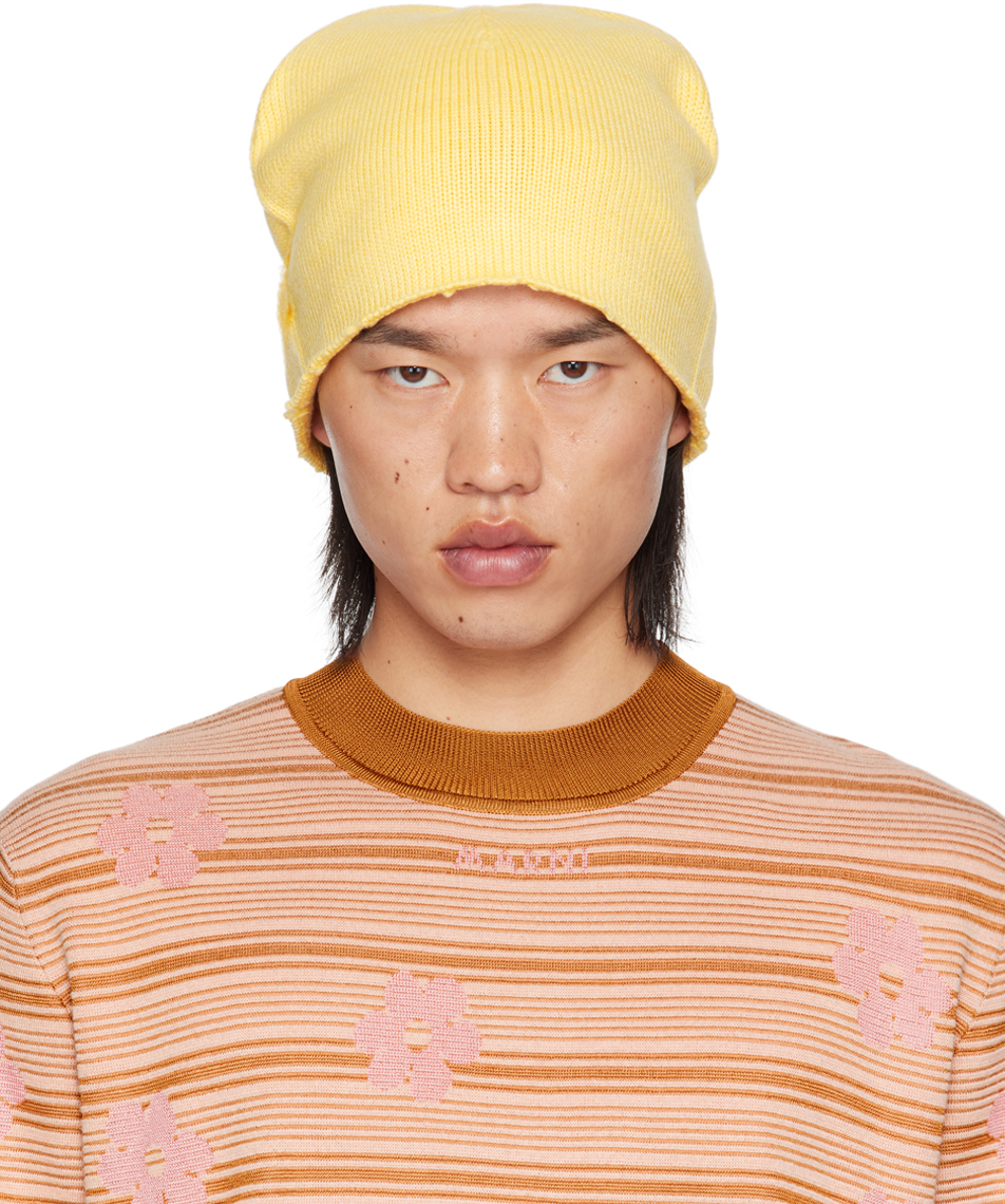 Marni: Yellow Mohair Beanie | SSENSE UK