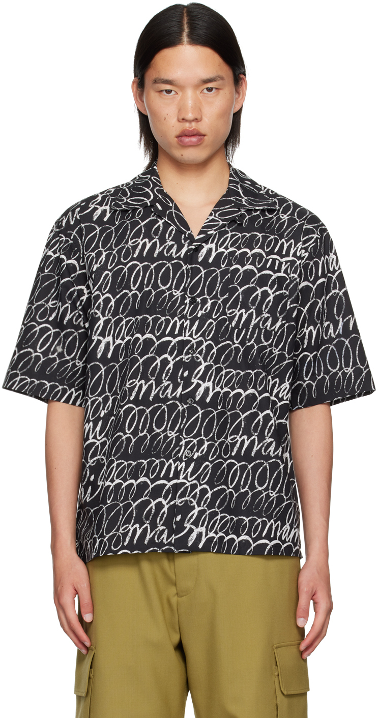 Marni: Black Scribble Shirt | SSENSE