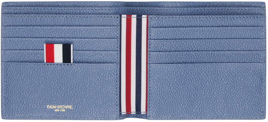 Thom Browne Blue Pebble Grain Rose 4-Bar Bifold Wallet | Smart Closet