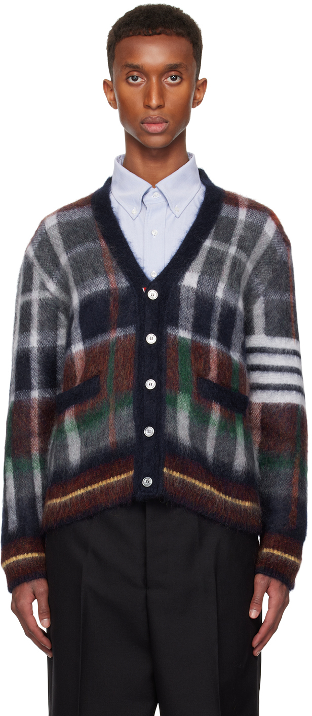 Thom Browne: Multicolor Hector 4-Bar Cardigan | SSENSE
