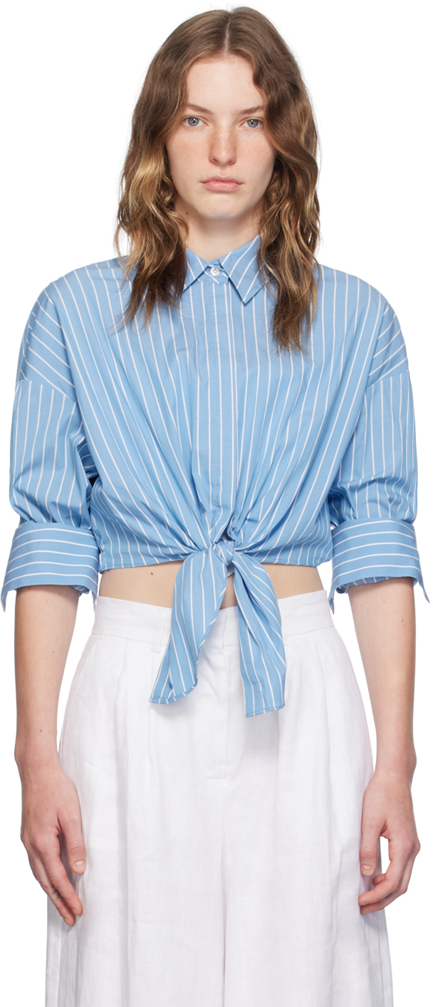 Staud: Blue Lisa Shirt | SSENSE