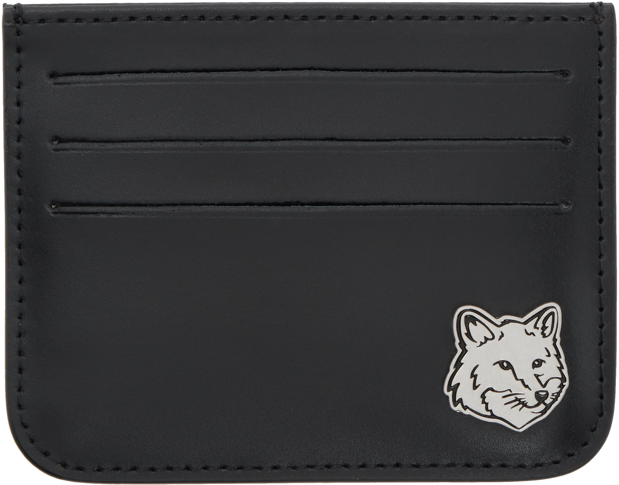 Black Fox Head Card Holder by Maison Kitsuné on Sale