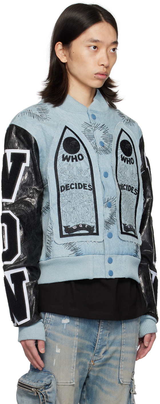 Who Decides War SSENSE Exclusive Brown Namesake Varsity Bomber Jacket ...