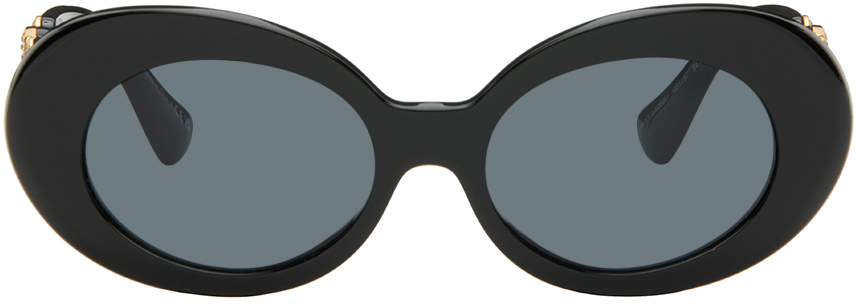 Black Oval Sunglasses by Versace on Sale