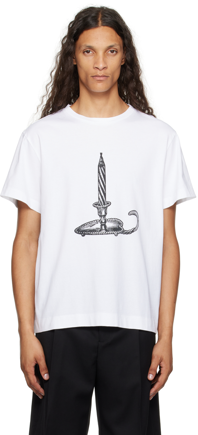 Simone Rocha: White Candle Logo T-Shirt | SSENSE