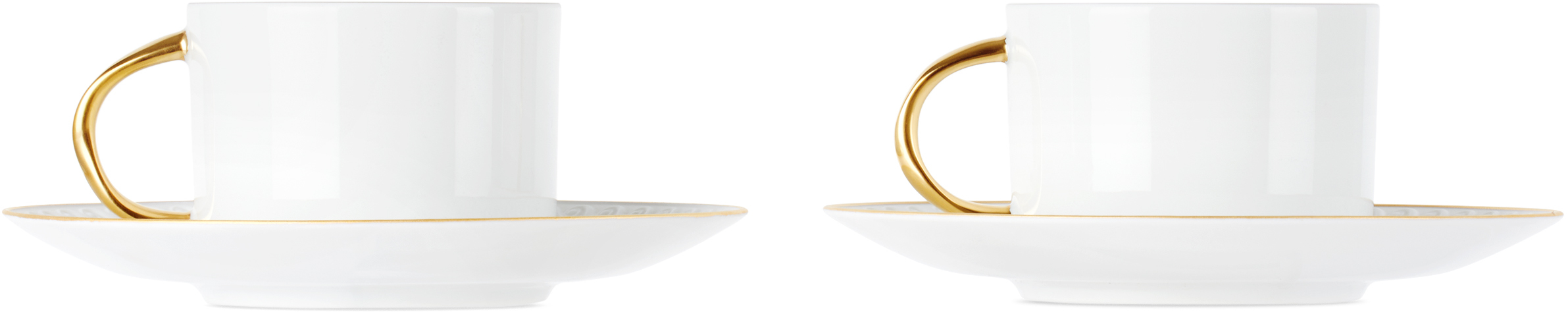 White Neptune Tea Cup & Saucer Set by L'OBJET | SSENSE Canada