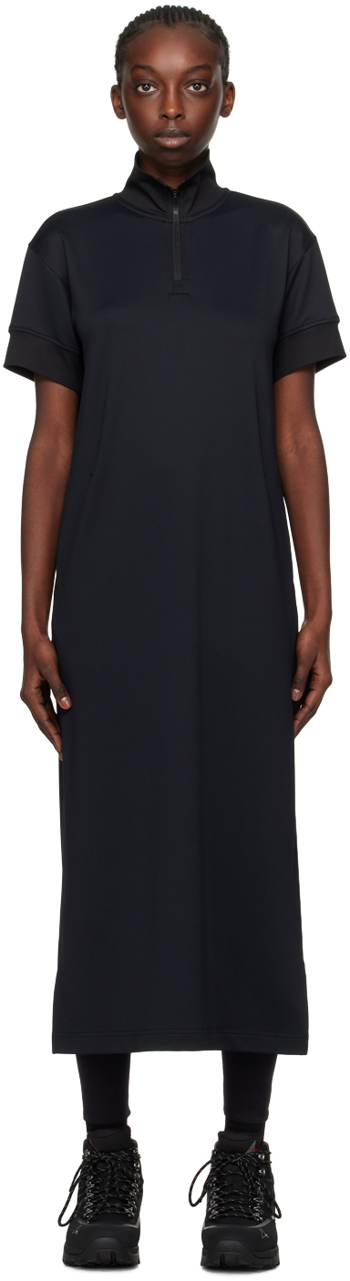 Robe de style pull molletonné noire Snow Peak en solde