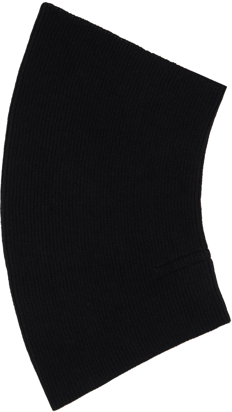 Black Curved Tube Scarf by Julius on Sale