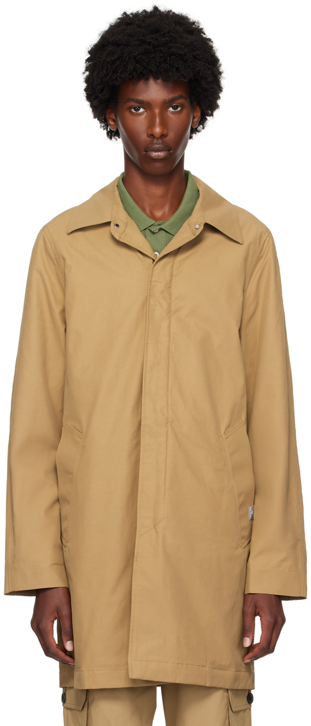 Tan Spread Collar Coat by PS by Paul Smith on Sale