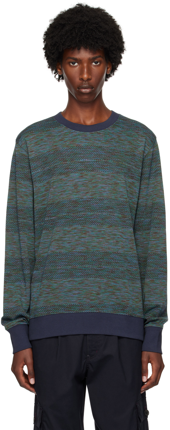PS by Paul Smith: Blue Jacquard Sweatshirt | SSENSE