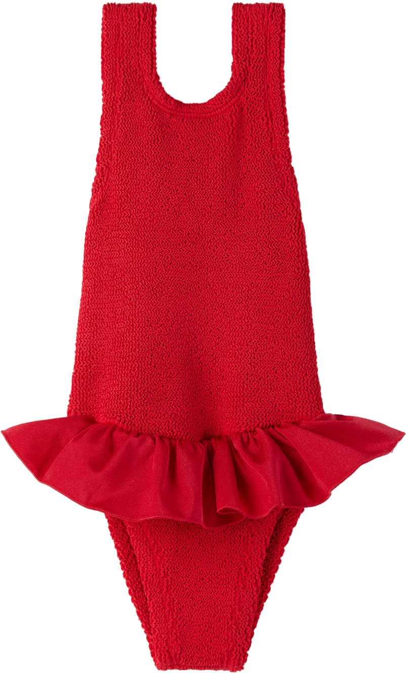 SSENSE Exclusive Baby Red Duo Denise Swimsuit by Hunza G | SSENSE