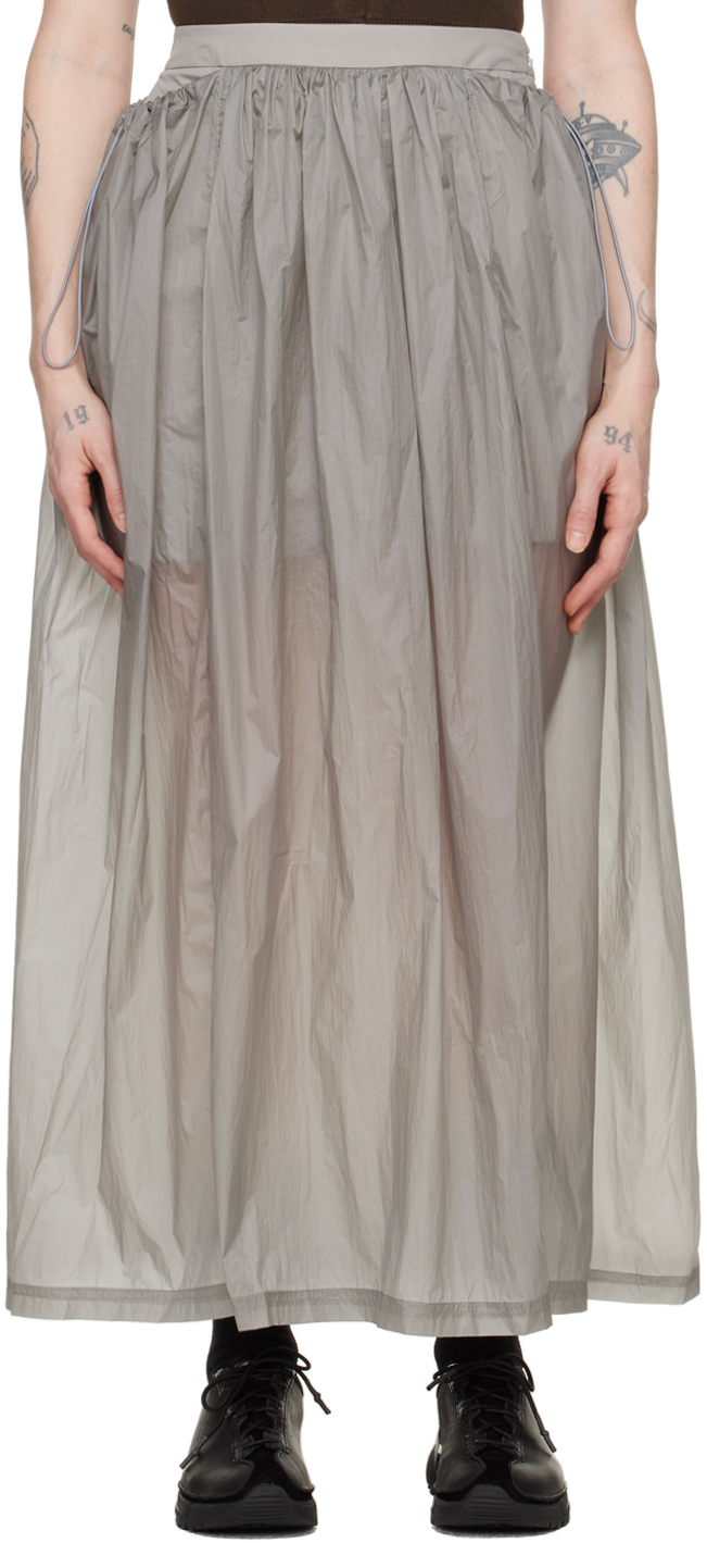 AMOMENTO: Gray Layered Maxi Skirt | SSENSE Canada