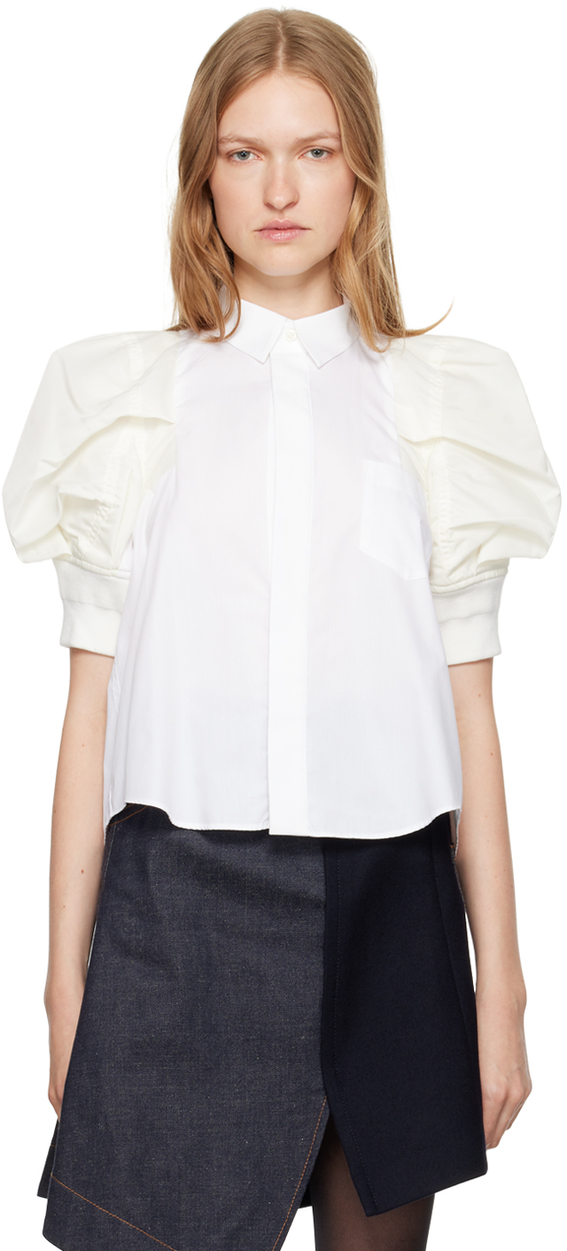 Off-White Puff Sleeve Shirt by sacai on Sale