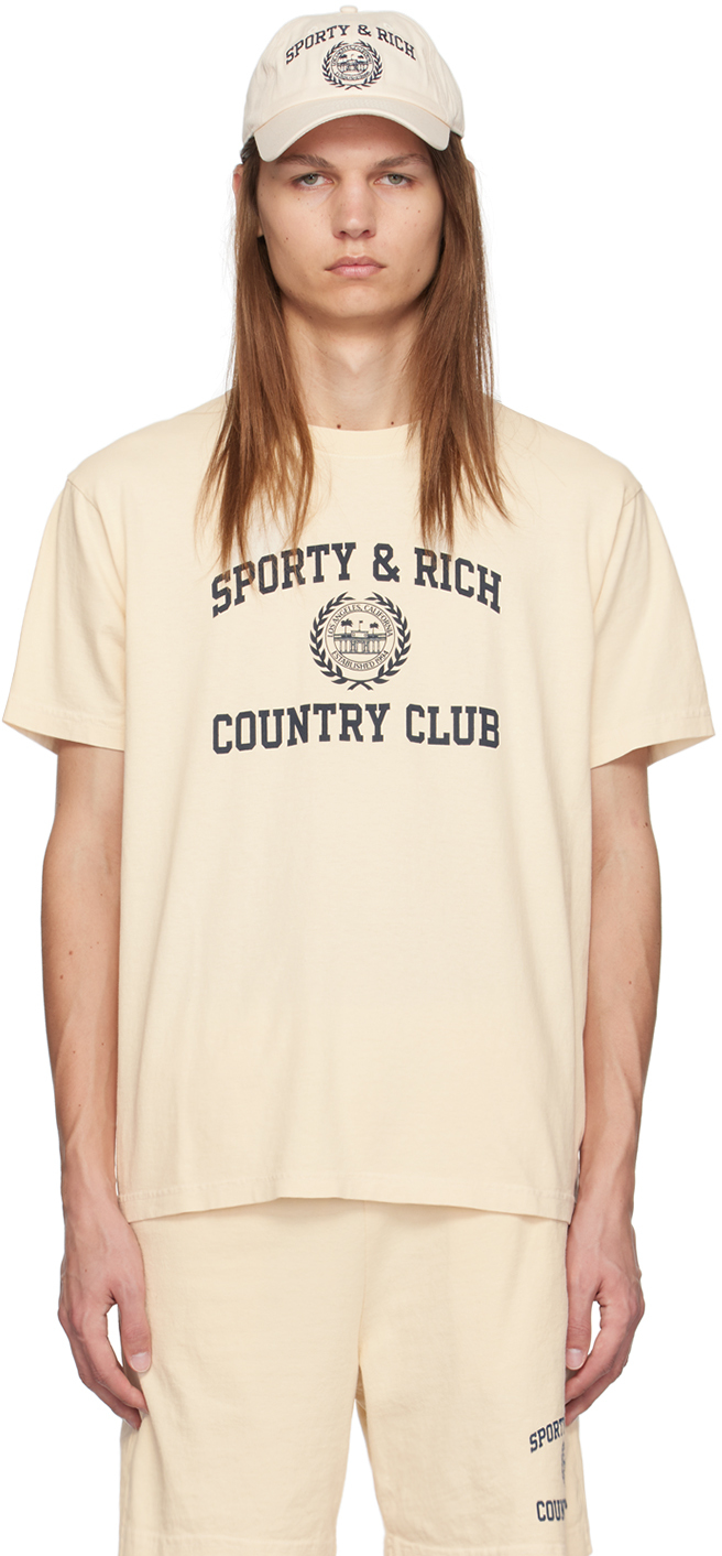 Sporty & Rich: Off-White Varsity Crest T-Shirt. | SSENSE Canada