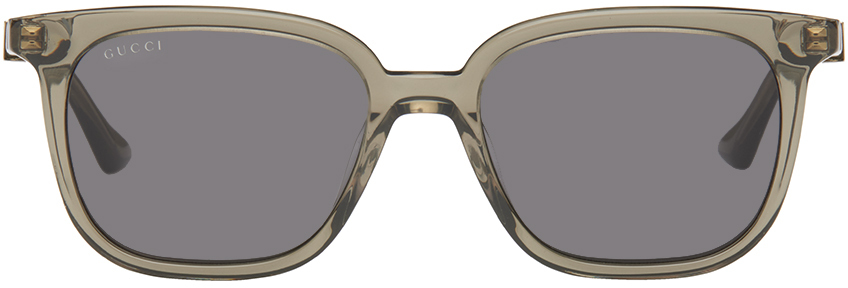 Gucci: Gray Square Sunglasses | SSENSE