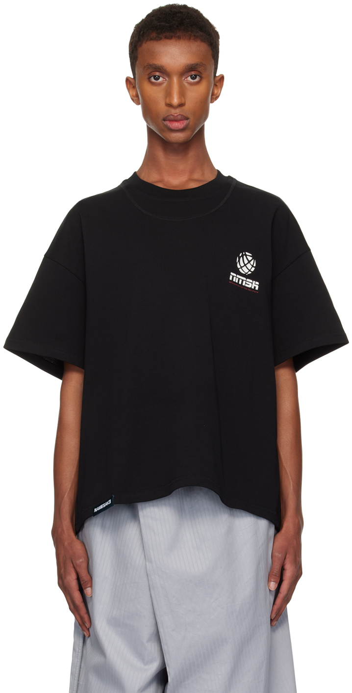 NAMESAKE: Black Duncan Oversized NMSK T-shirt | SSENSE