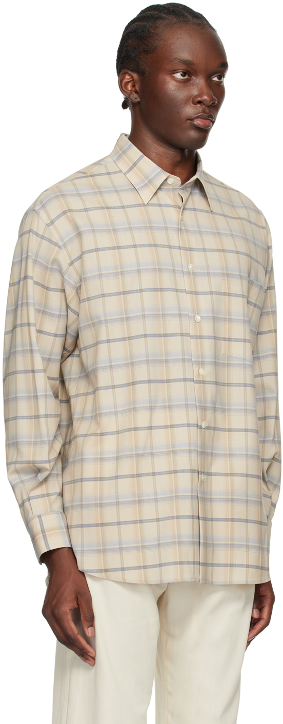 AURALEE Beige Check Shirt | Smart Closet