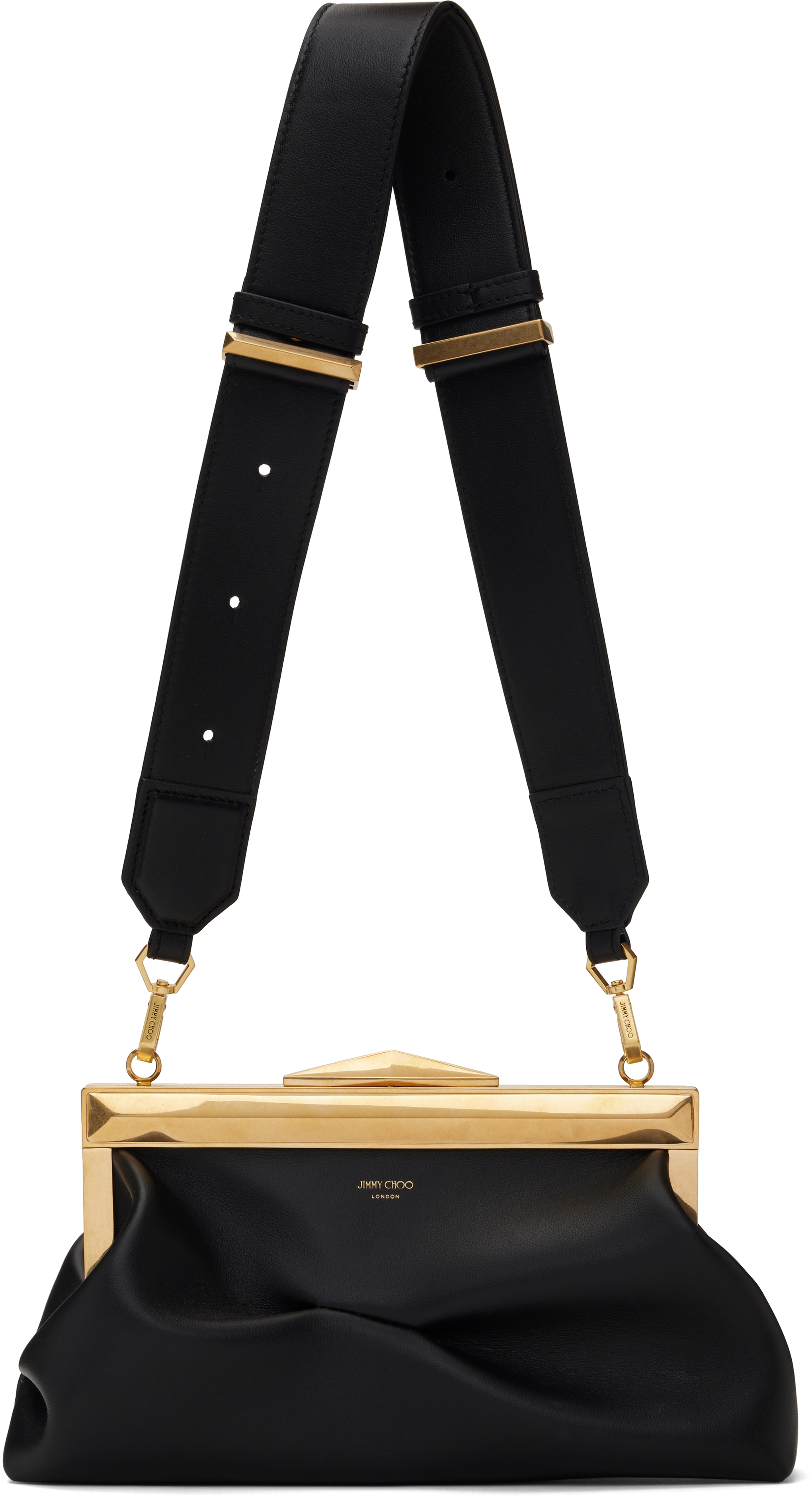 Jimmy Choo: Black Diamond Frame Clutch | SSENSE