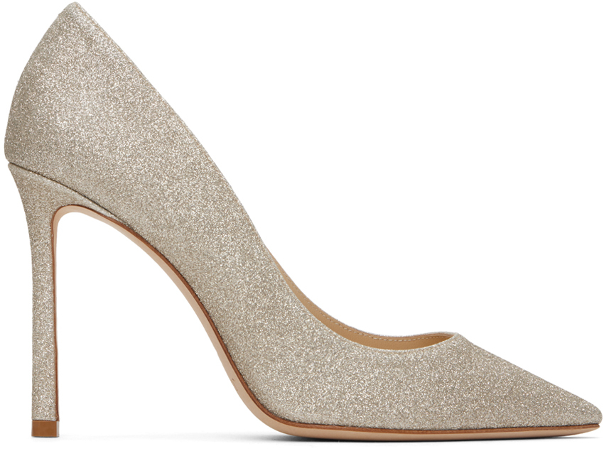 Jimmy Choo: Chaussures à talon aiguille Romy 100 argentées | SSENSE France