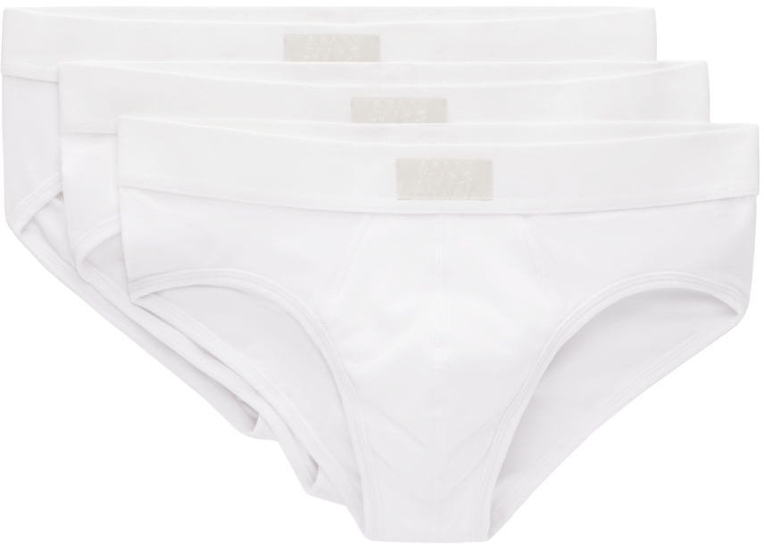 Three-Pack White SKIMS Cotton Briefs by SKIMS on Sale