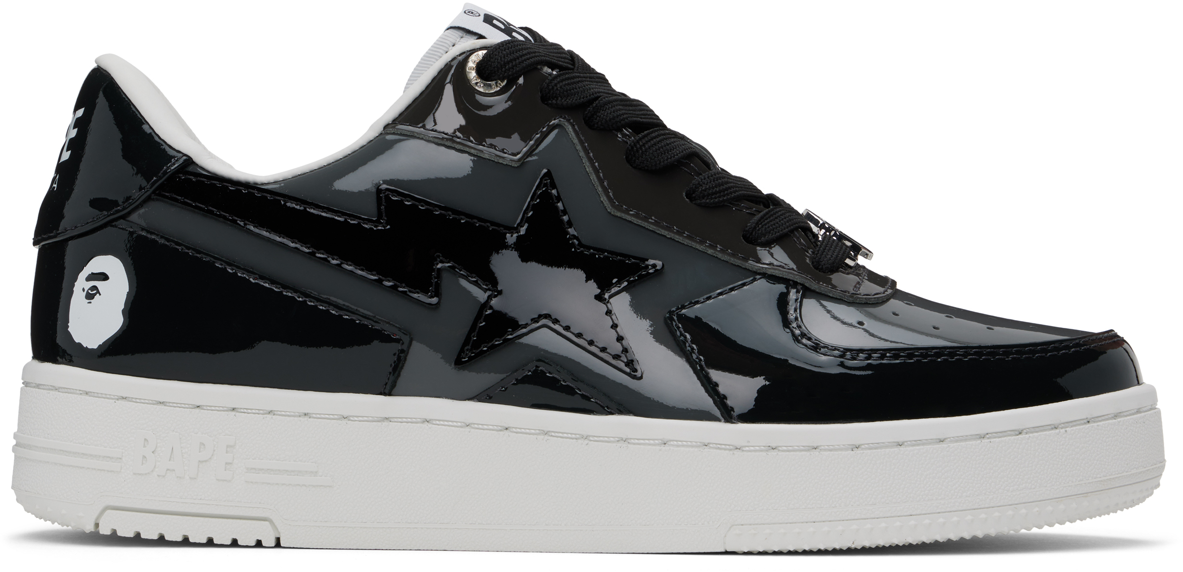 BAPE: Black & Gray 'BAPE' STA Icon Sneakers | SSENSE Canada