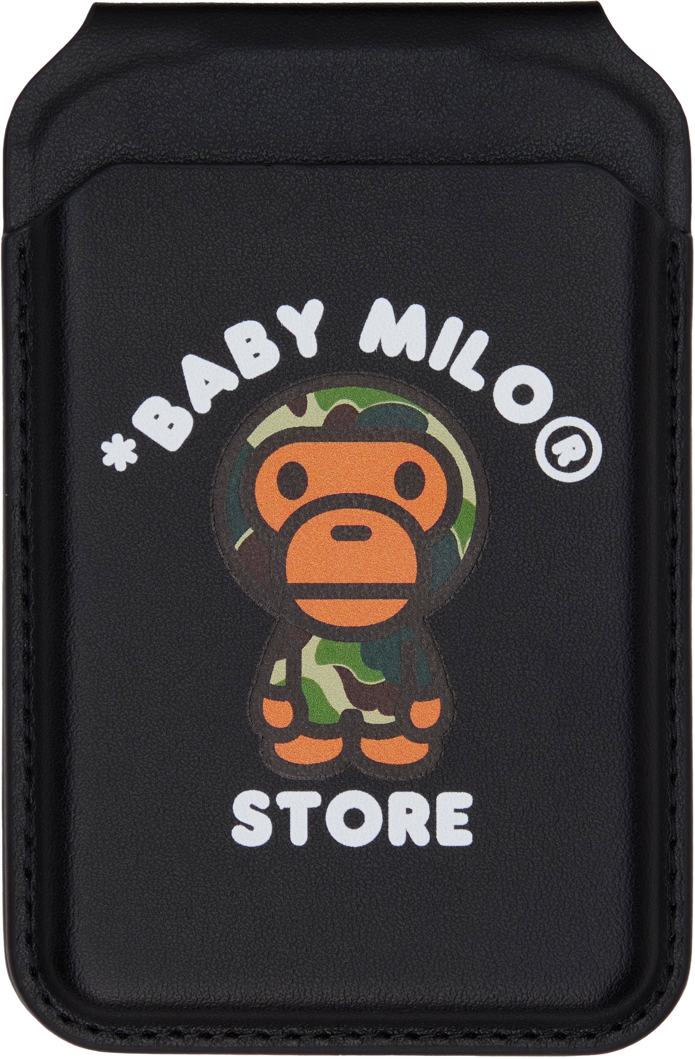 Black Baby Milo MagSafe Card Holder by BAPE | SSENSE UK