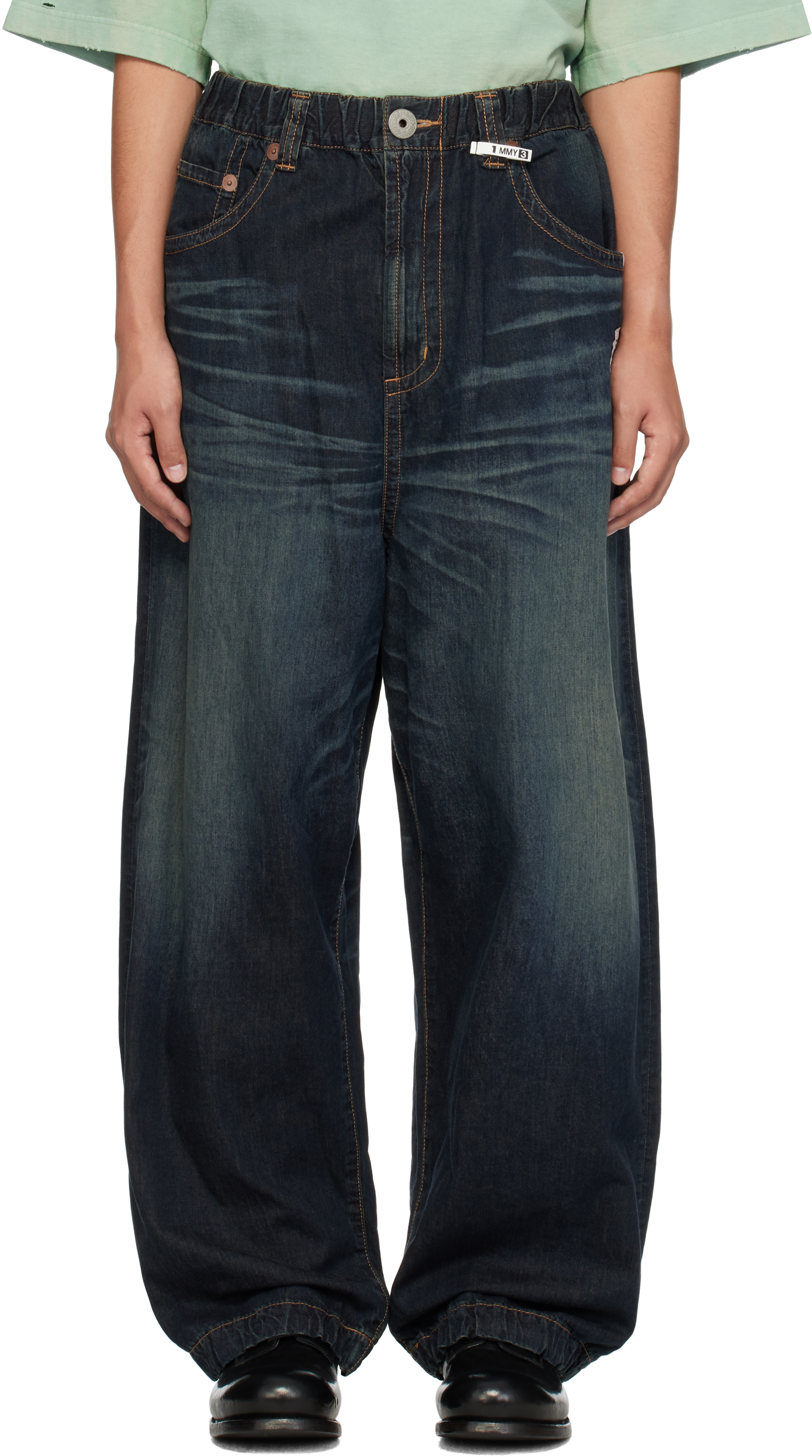 Maison MIHARA YASUHIRO: Indigo Light Wide Jeans | SSENSE UK