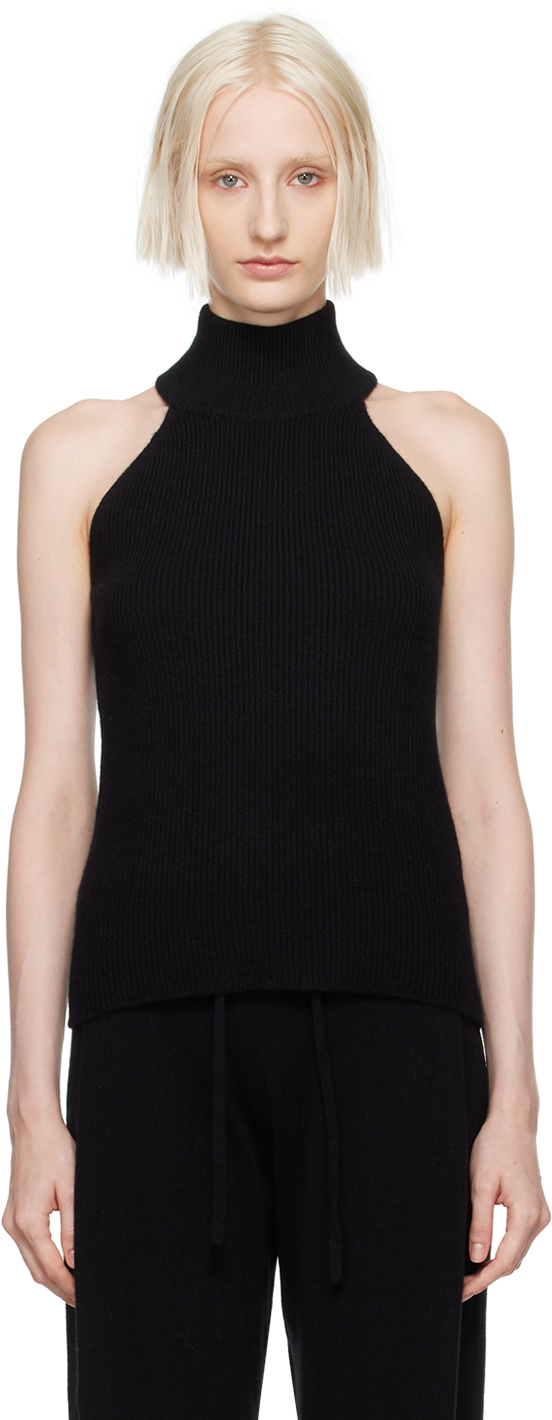 Black Freya Tank Top by LISA YANG on Sale