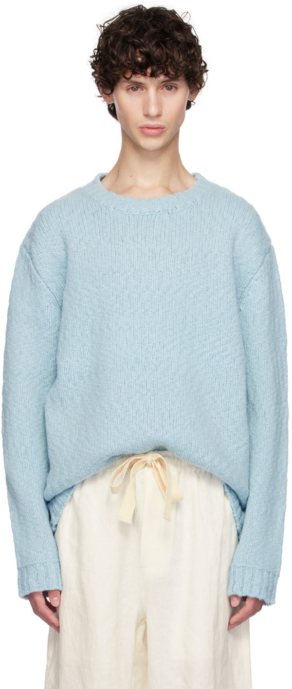 Blue Crewneck Sweater by COMMAS on Sale