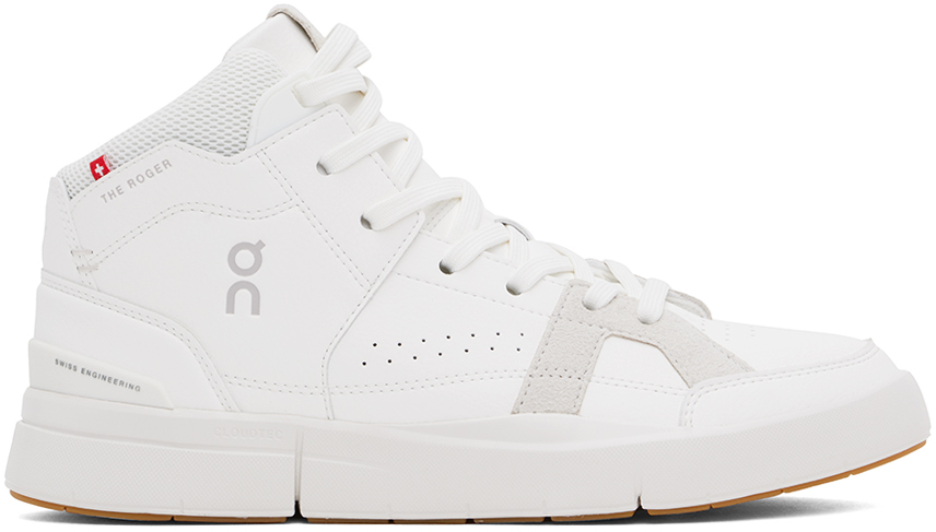 On: White 'THE ROGER' Clubhouse Mid 2 Sneakers | SSENSE
