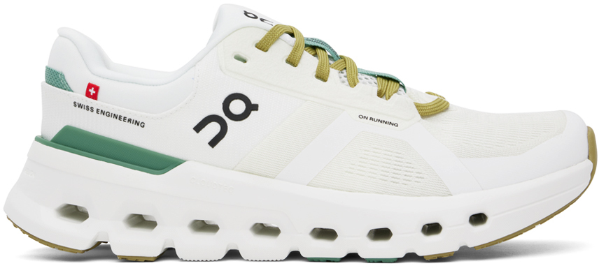 On: Off-White & Green Cloudrunner 2 Sneakers | SSENSE Canada