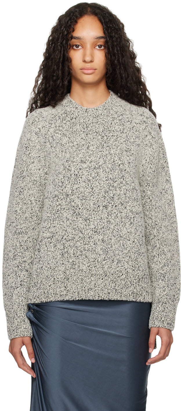 Rabanne: Gray Chunky Tweed Sweater | SSENSE