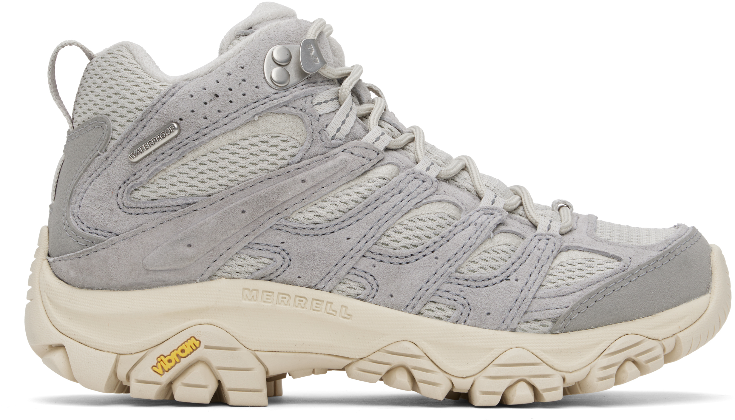 Gray Moab 3 Mid Waterproof Sneakers by Merrell 1TRL on Sale