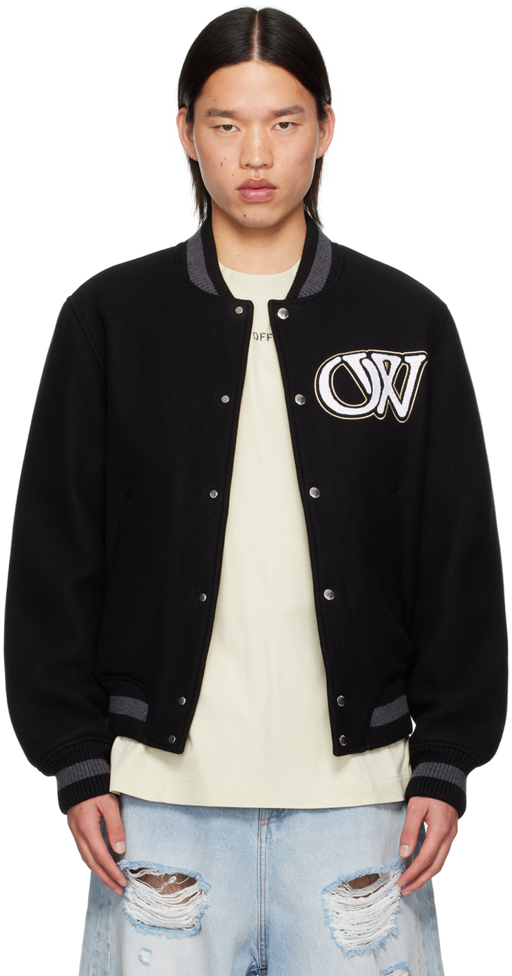 Off-White: Black Insulated Bomber Jacket | SSENSE