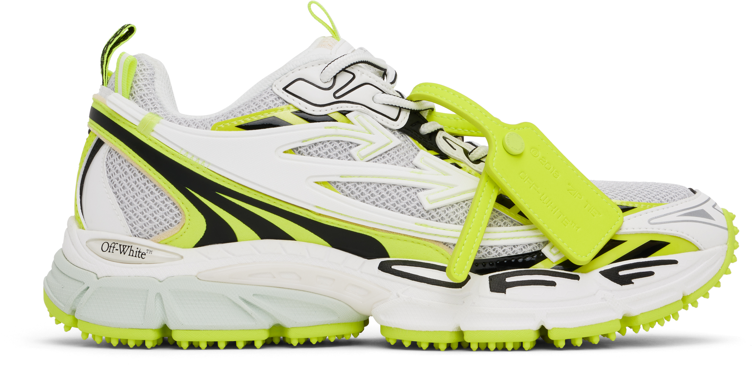 Off-White: Baskets Be Right Back blanc et jaune | SSENSE France