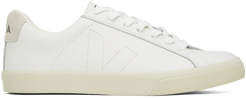 VEJA: White Esplar Leather Sneakers | SSENSE