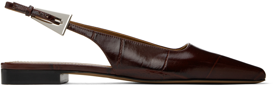 Paris Texas: Black Bettina Slingback Ballerina Flats | SSENSE Canada